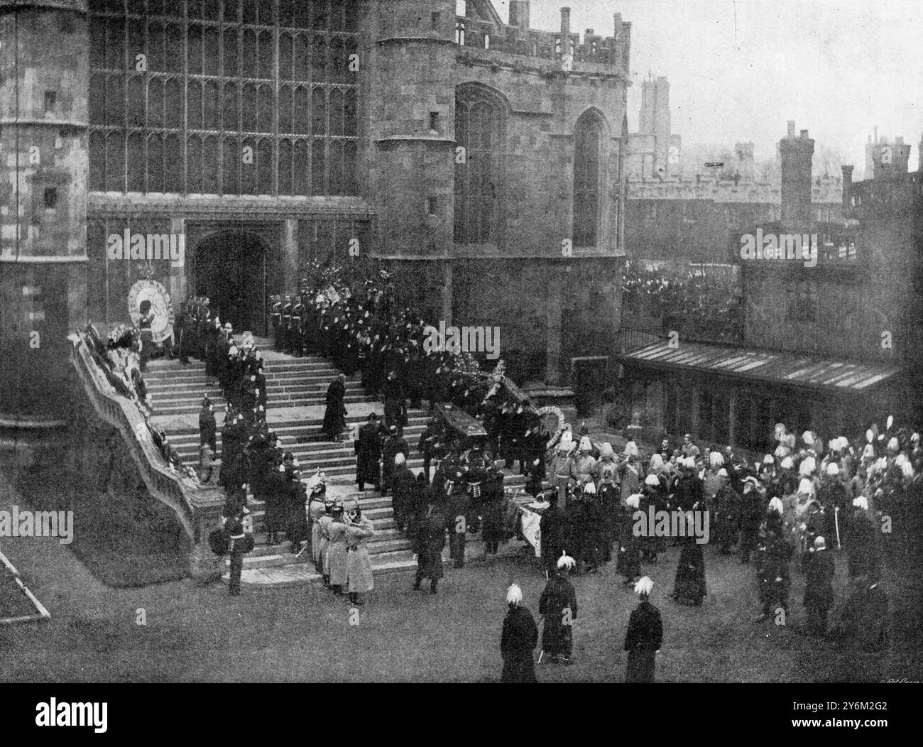 The Funeral of Queen Victoria. Bearing the coffin into St George's ...