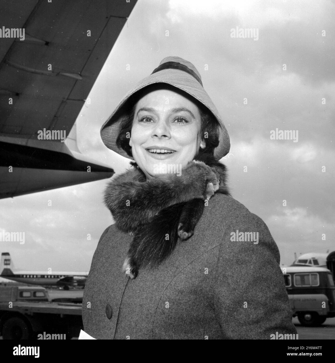 Pictured at London Airport is Irene Worth, principal actress of the ...