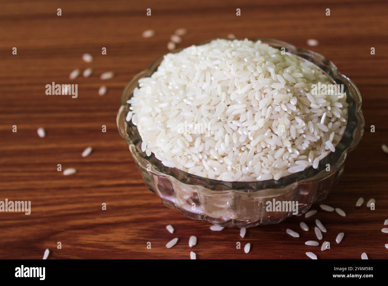 White rice bowl in wood isolated, Concept of Water-Conserving Products ...