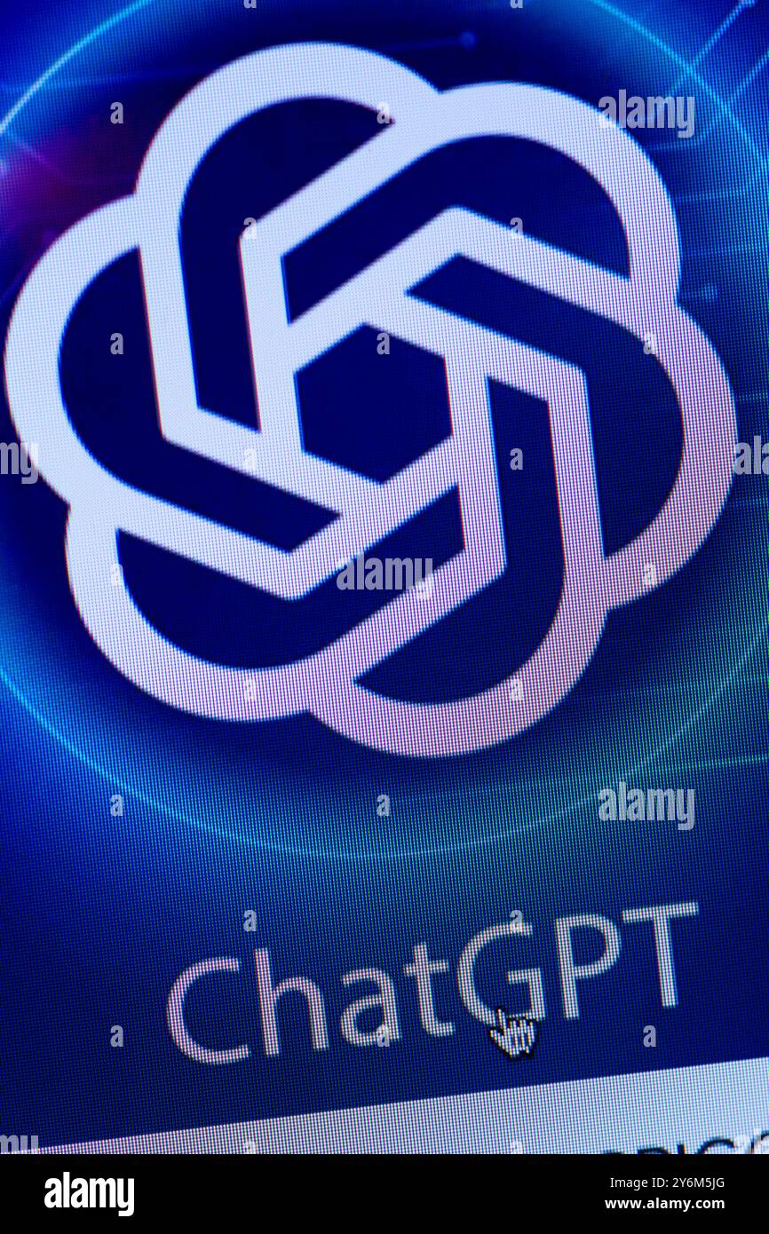 ChatGPT, advanced AI chatbot interacting in a conversational way Stock ...