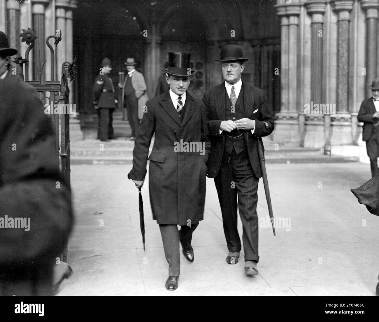 Gough divorce suit. Captain Wilfred Gough (right) leaving the Law ...