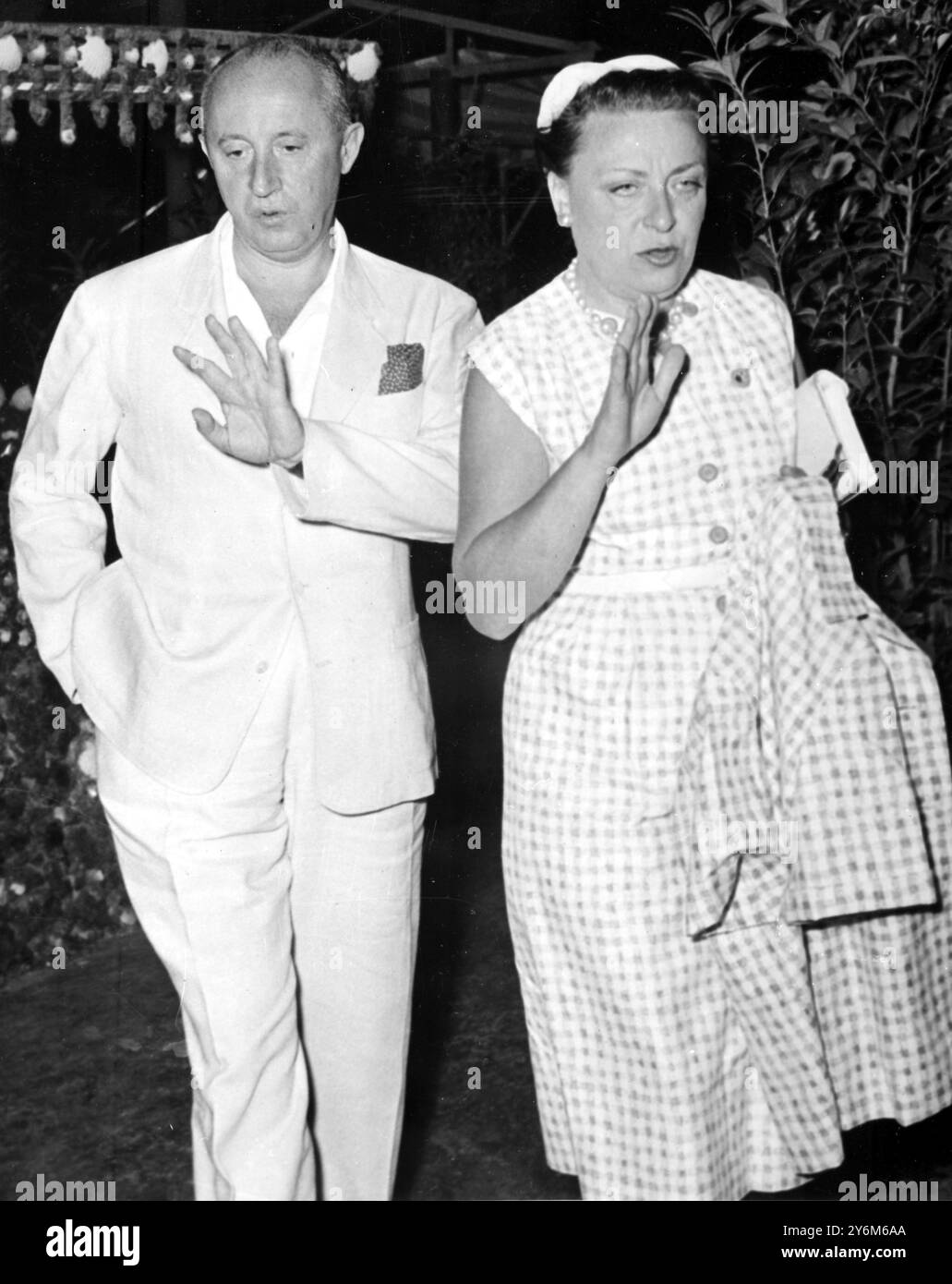 Naples, Italy: Fashion dictator Christian Dior and his friend Madame ...