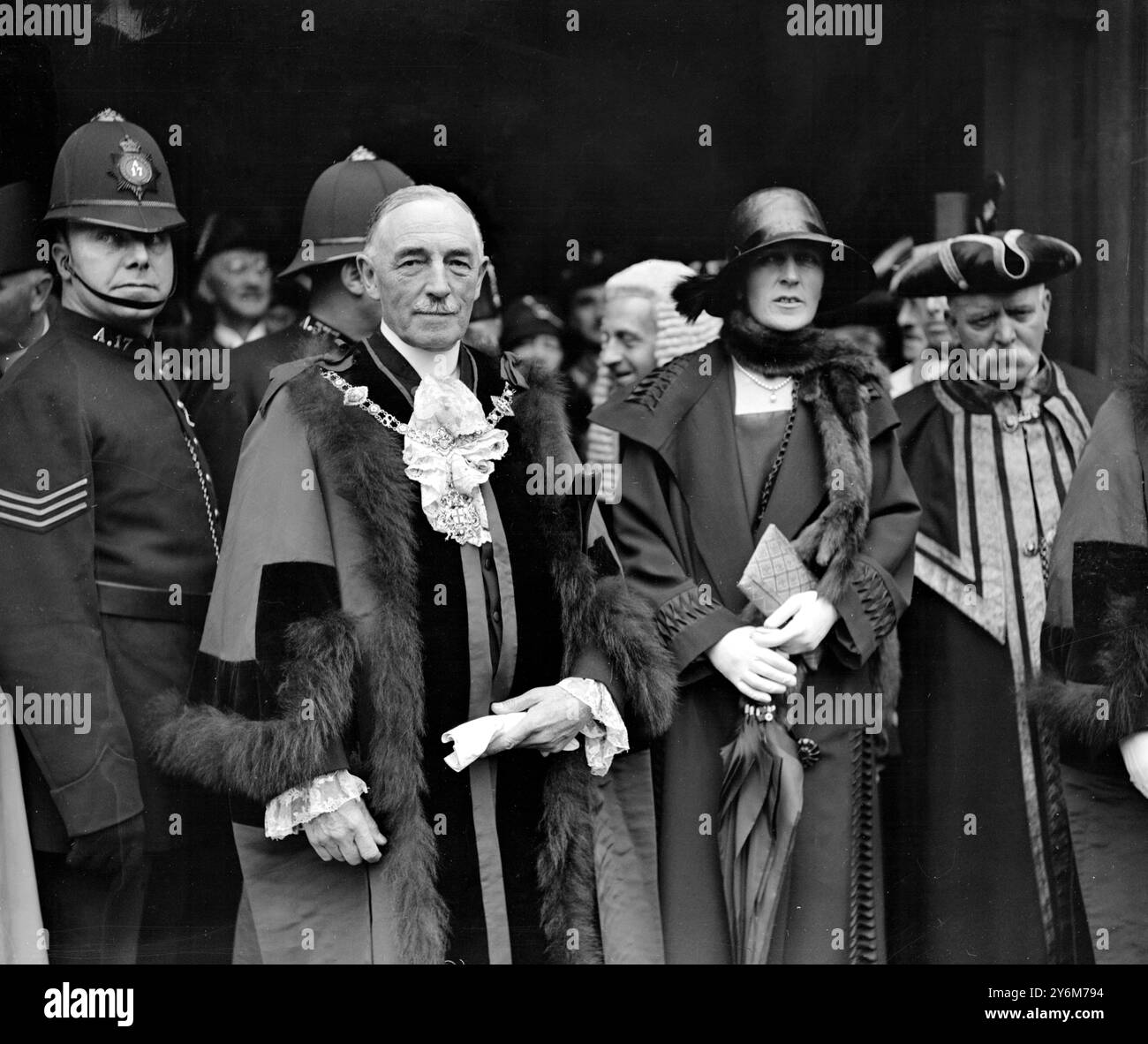 Judges at Westminster. Sir Kynaston and Lady Studd, the Lord Mayor and ...