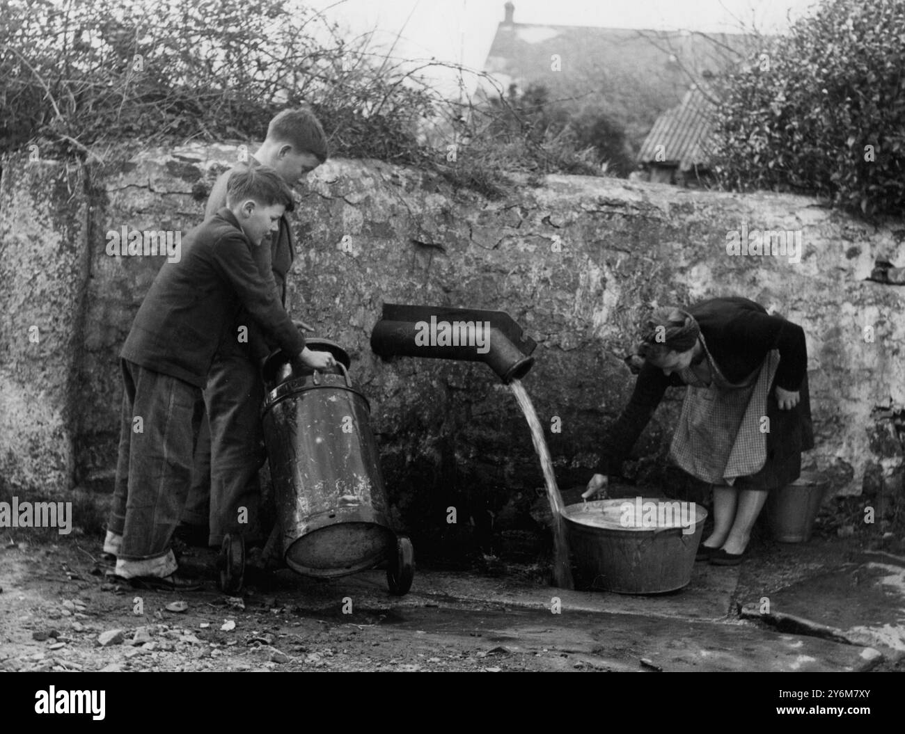 Water hole Crowlas Cornwall January 1956 Stock Photo - Alamy