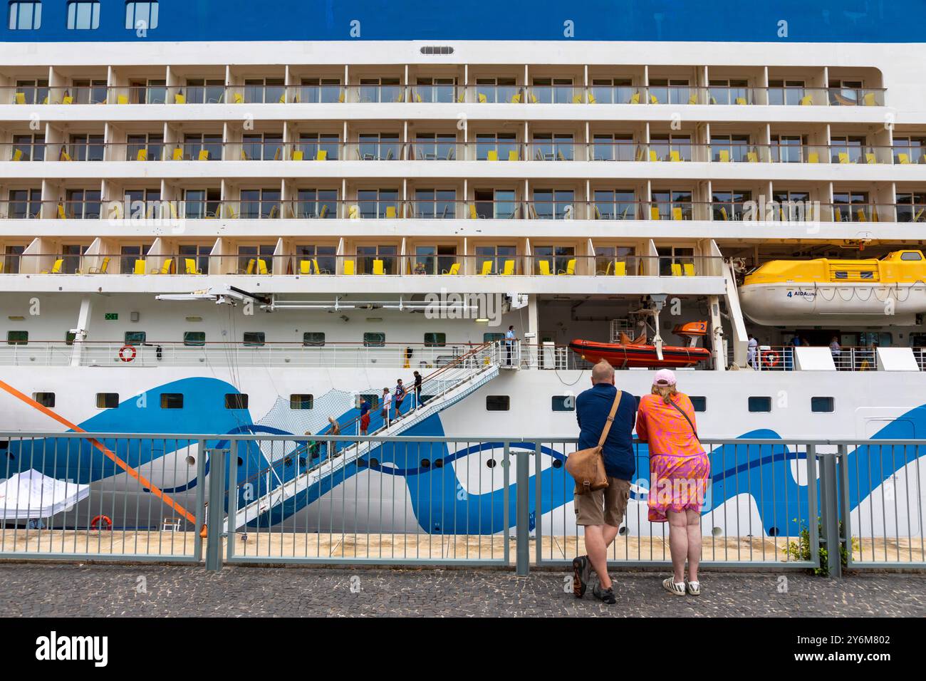 Portugal, Madeira Island, Funchal. cruise ship. Aida Luna ship. AIDA ...