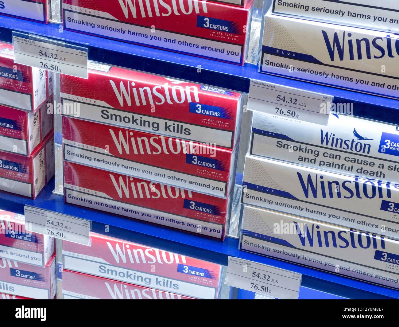 Carton of Winston cigarettes in a duty free Stock Photo - Alamy