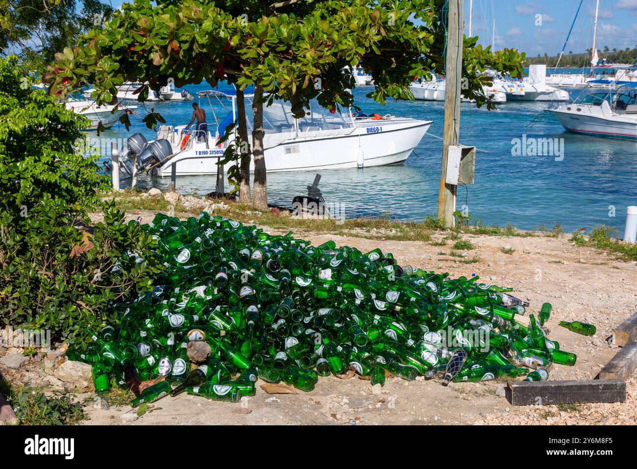 Dominican Republic, heap of local beer bottle Stock Photo - Alamy
