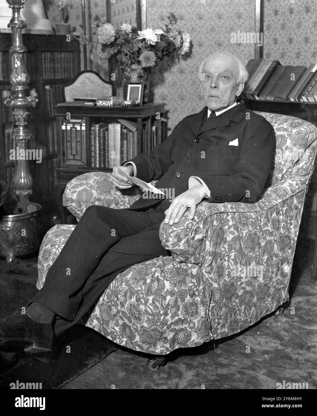 Lord Darling photographed at home on the occasion of his 81st birthday ...