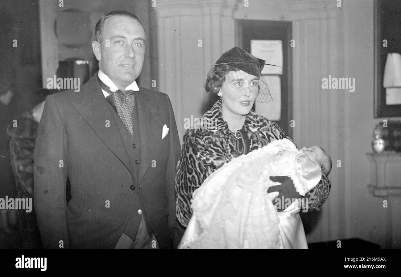 Mrs Ronald Jayne and her infant daughter Anabel Garland, after the ...