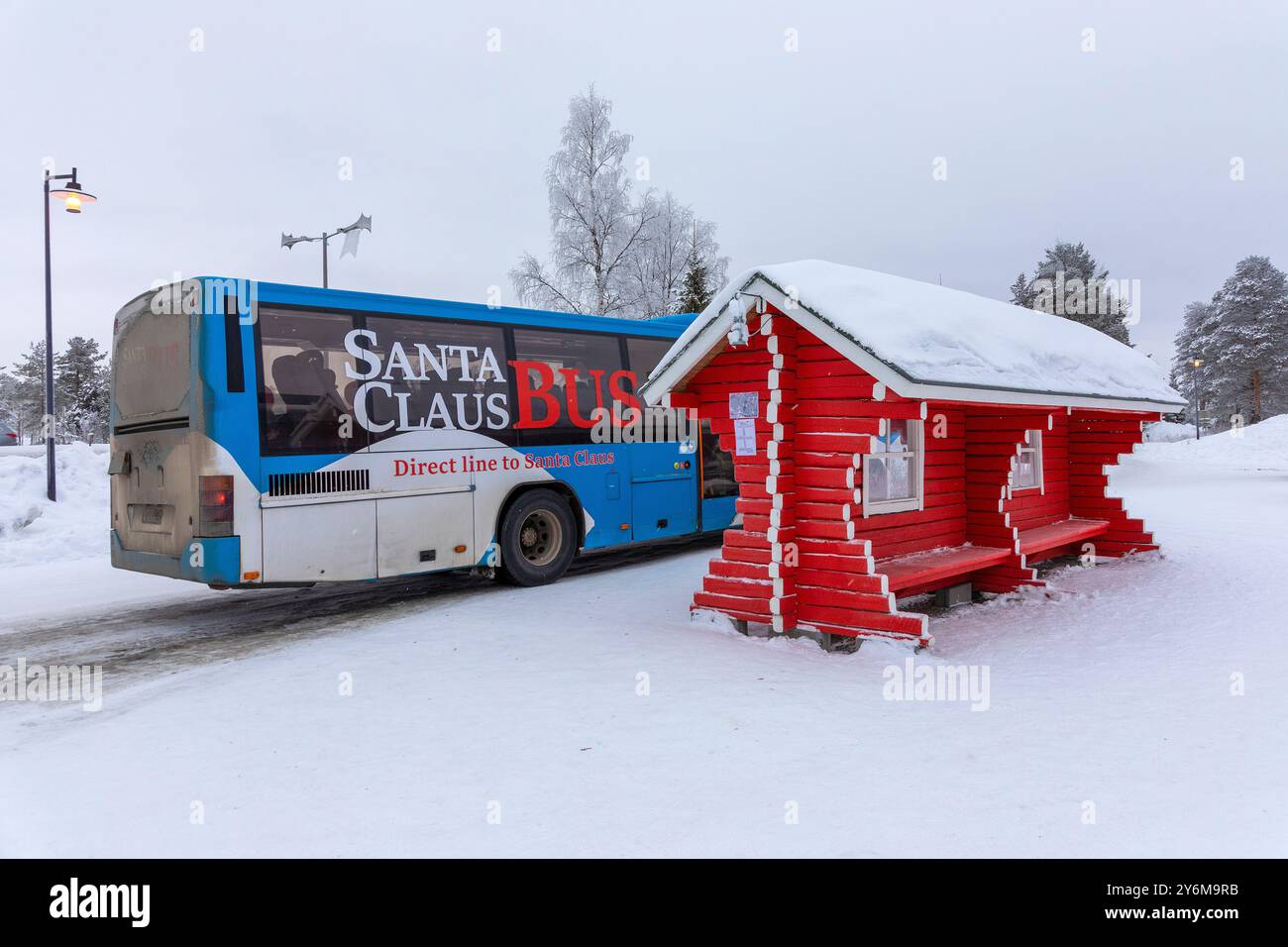 Finland, Lapland, Rovaniemi, Santa Claus village, bus Stock Photo - Alamy
