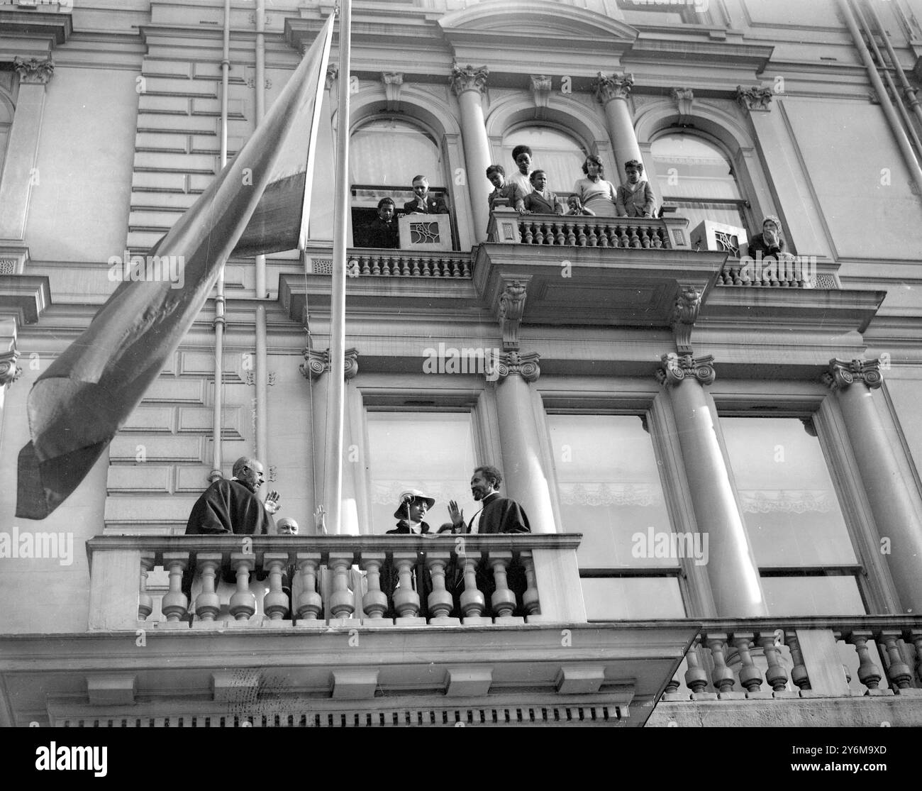 Haile Selassie and his family acknowledge the cheers of the crowd on ...