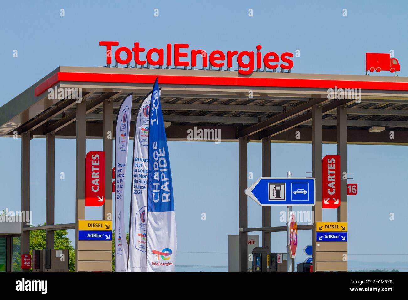 France, Motorway service station.. TotalEnergies Stock Photo - Alamy