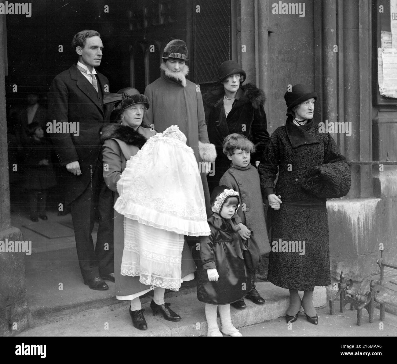 Christening of infant daughter of the Honourable Mrs Cyril Asquith at ...