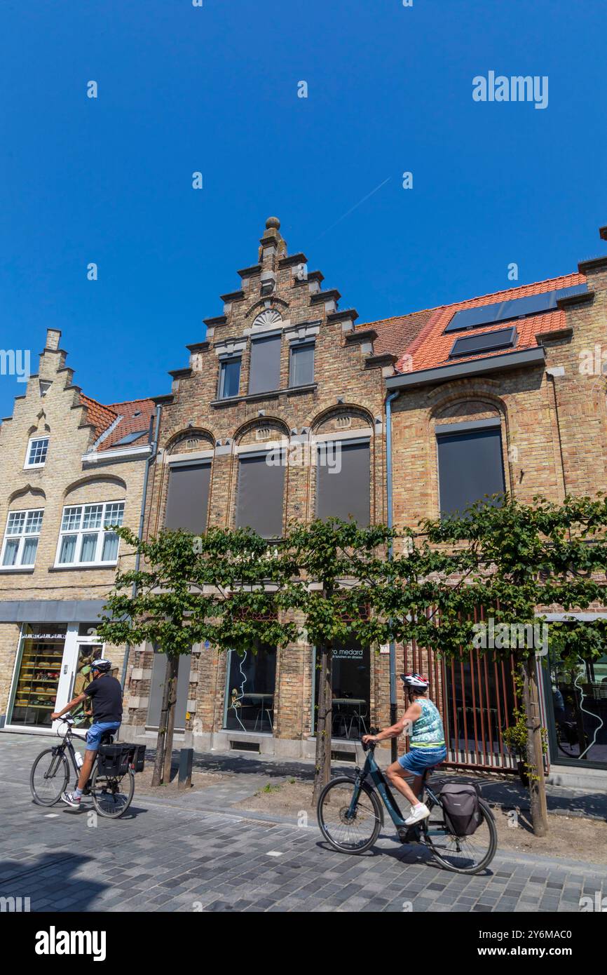 Belgium, West Flanders, Diksmuide, historic center. Man of the Moon ...