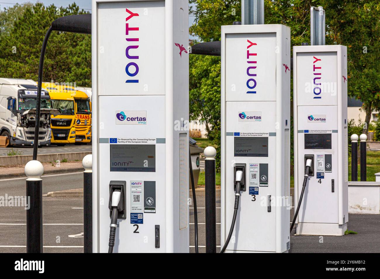Ionity electric car charging station on a motorway rest area Stock ...