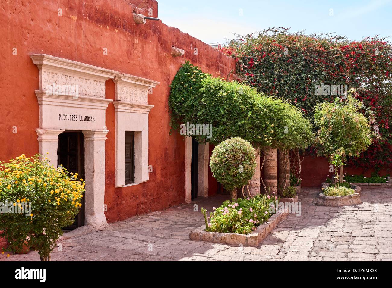Charming courtyard in Arequipa, Peru, featuring historic architecture ...