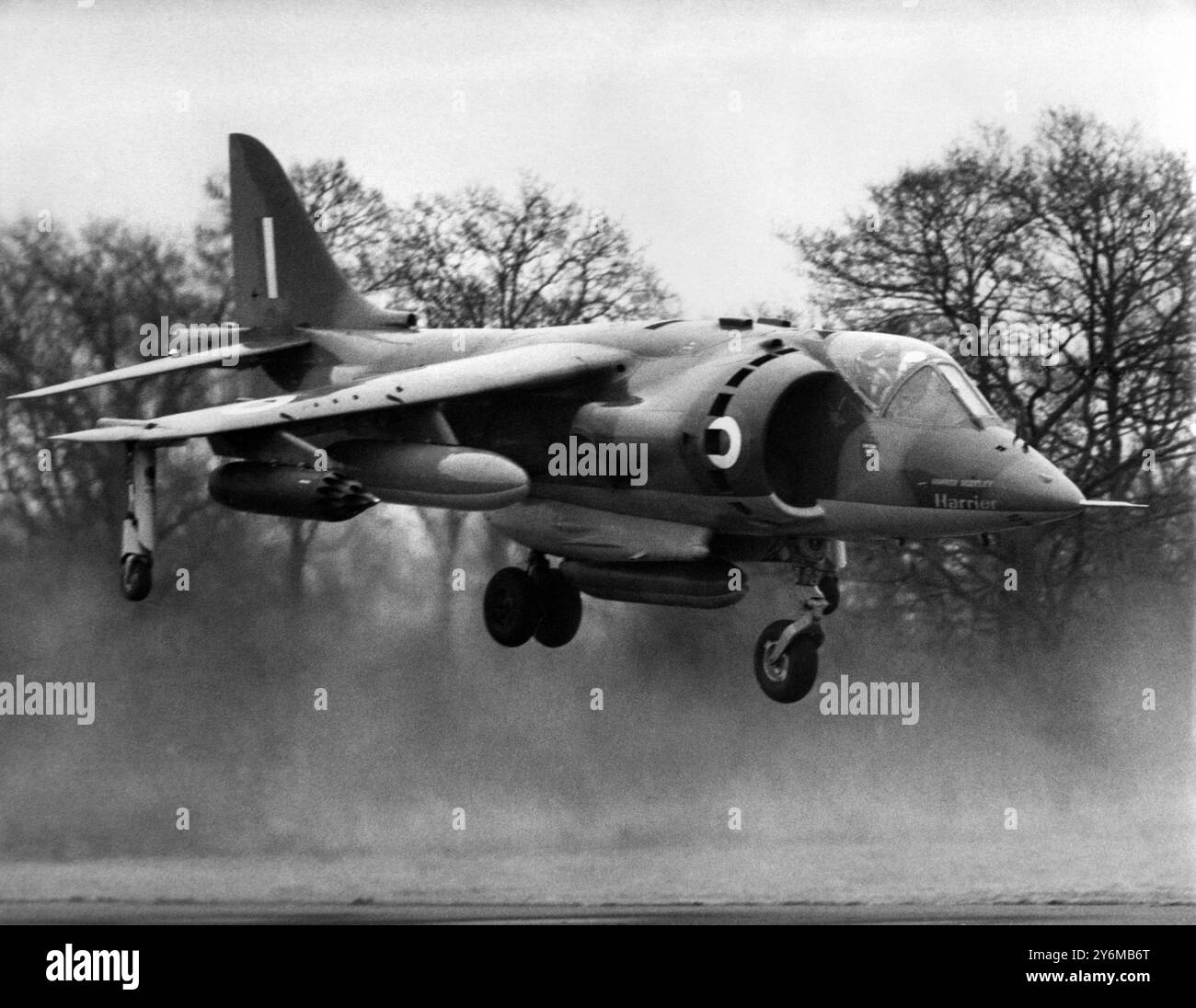 Dust flies as a Hawker Siddeley Harrier world's first operational V ...