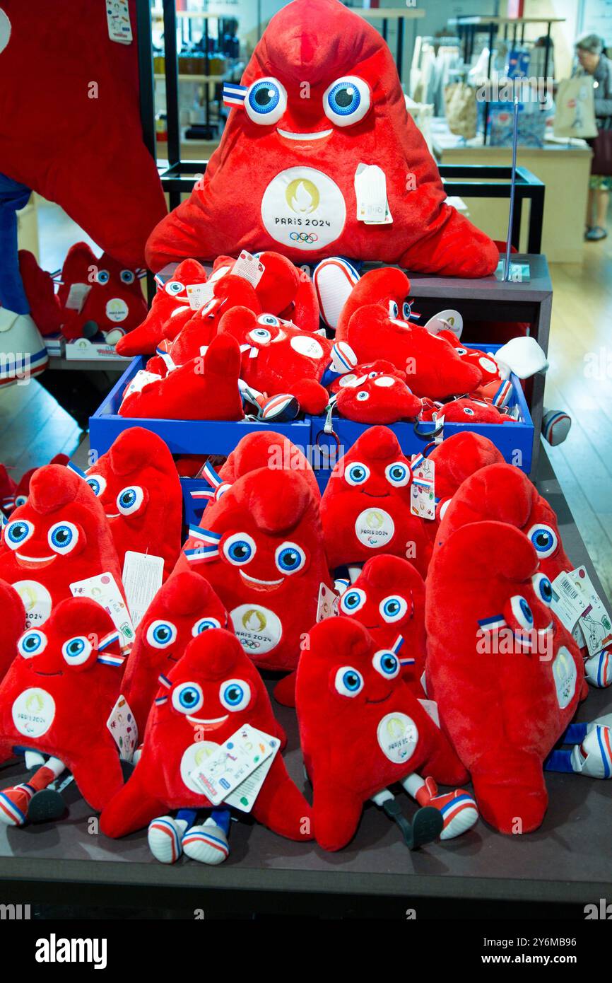 Phryges, mascots of the Paris 2024 Olympic and Paralympic Games. Sale ...