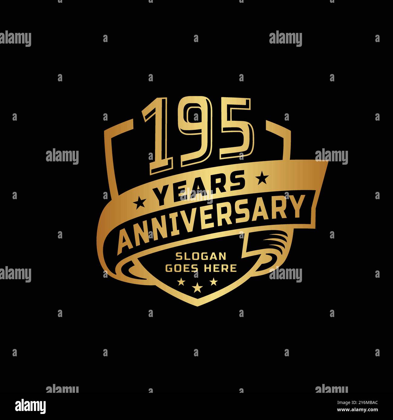 195 years anniversary celebration design template. 195th anniversary ...