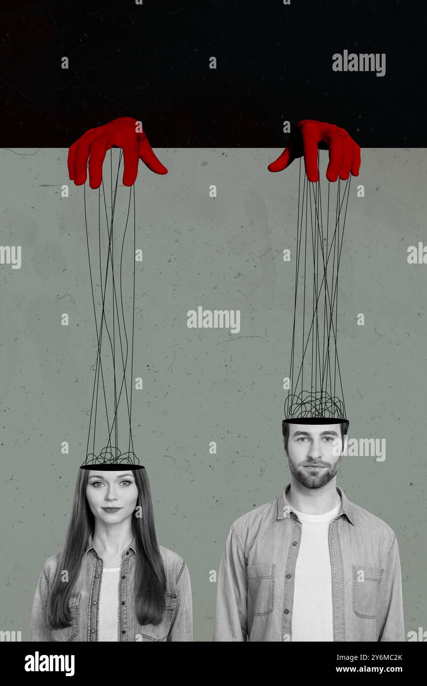 Trend artwork sketch image photo collage of huge hand appear show ...