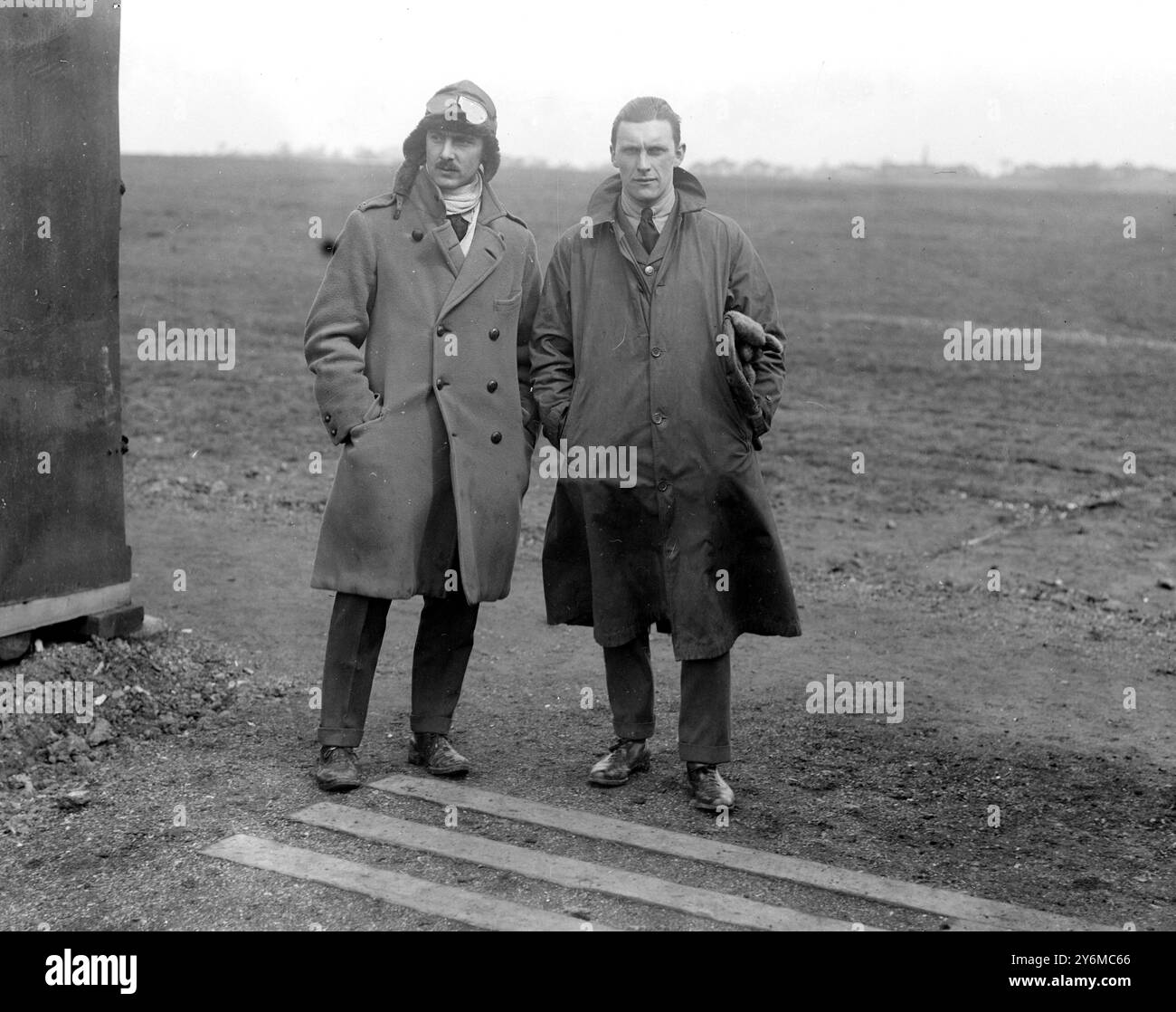 First Day of Civilian Flying at Hendon. Two commercial pilots of ...
