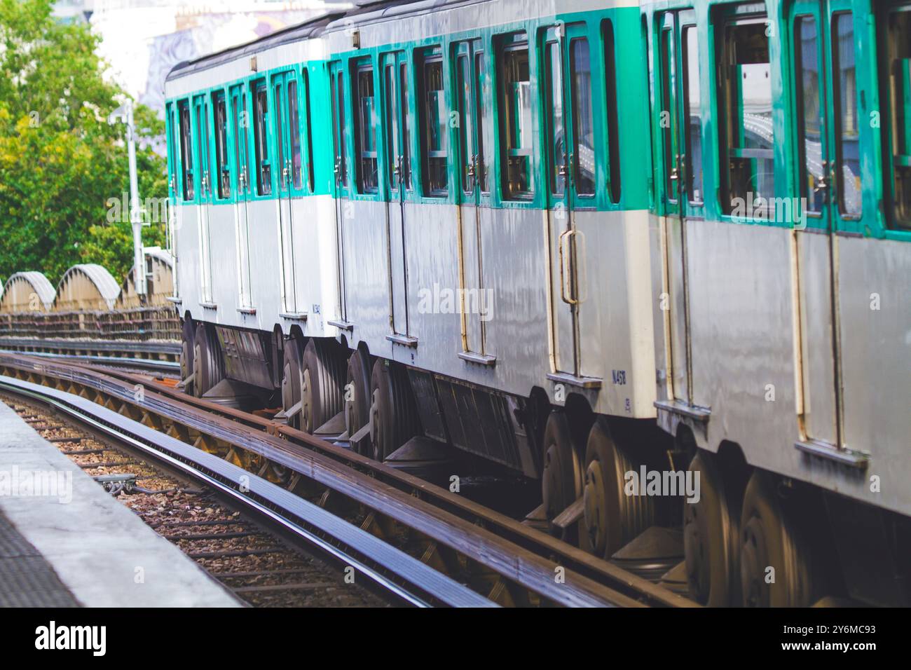 France, ile-de-France, Paris, subway, Aerial metro, Nationale station ...