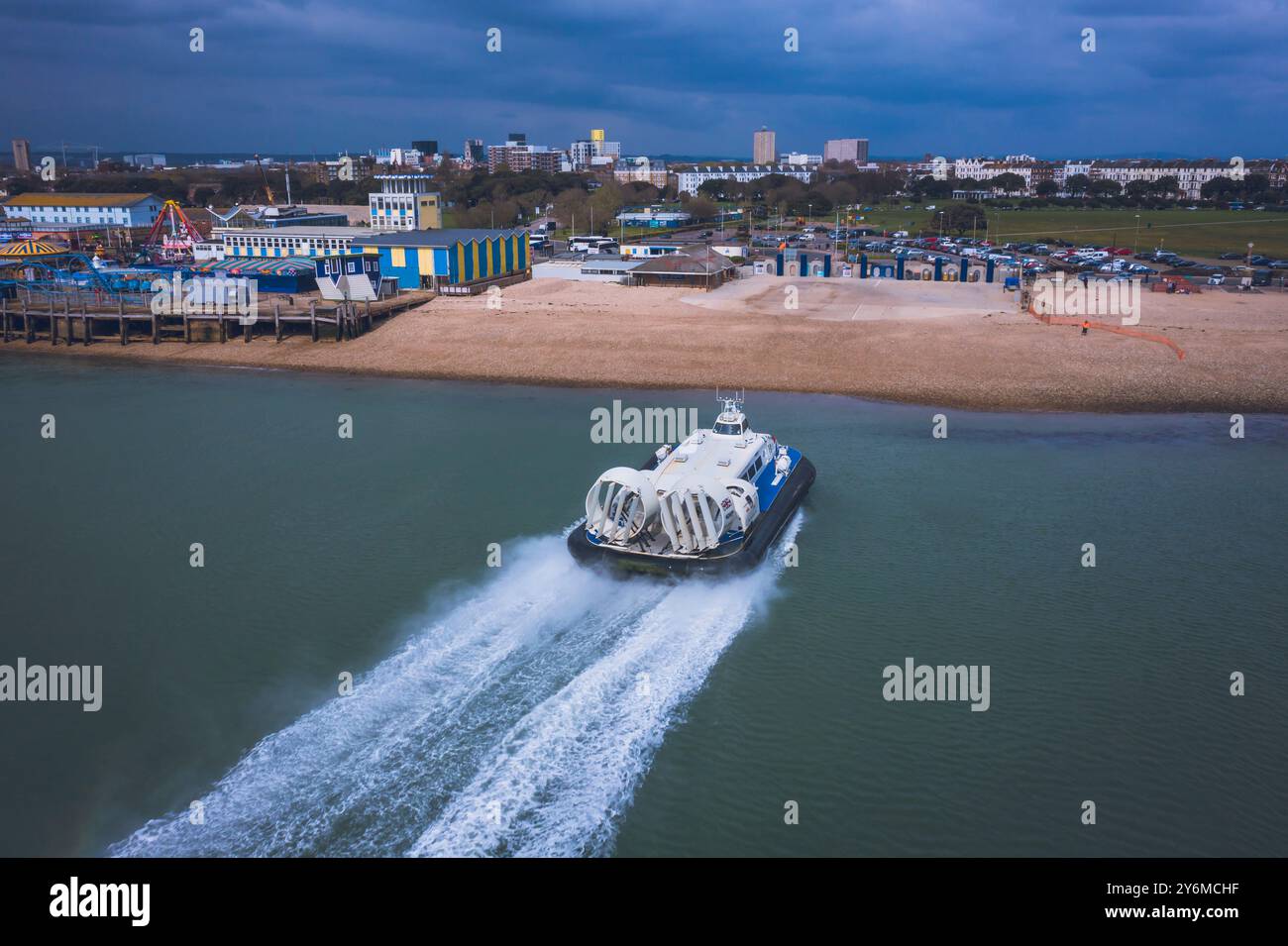 UK, Great Britain, England, Hampshire, Portsmouth. Hovercraft making ...