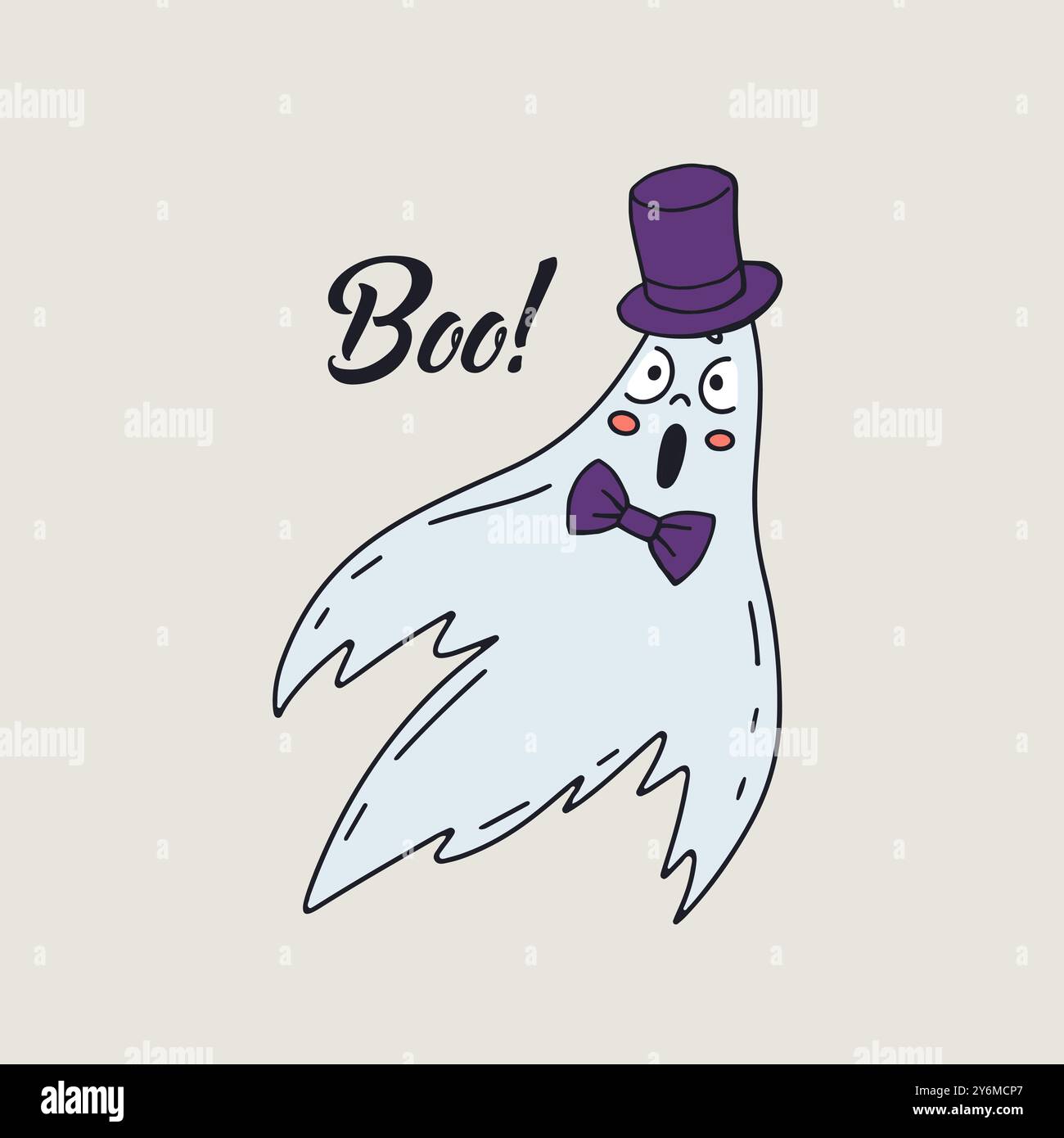 Card or poster with cute Halloween ghost Stock Vector Image & Art - Alamy