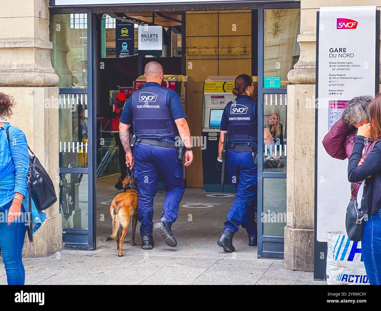 France, Paris, SNCF, railway security patrol Stock Photo - Alamy