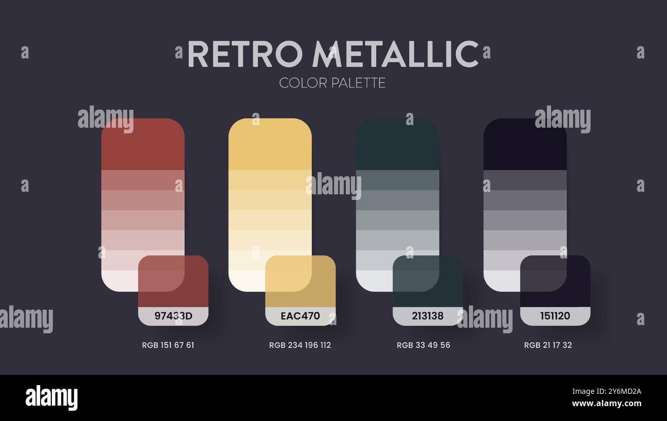 Color palette guide in Retro Metallic colour theme collections. Color ...
