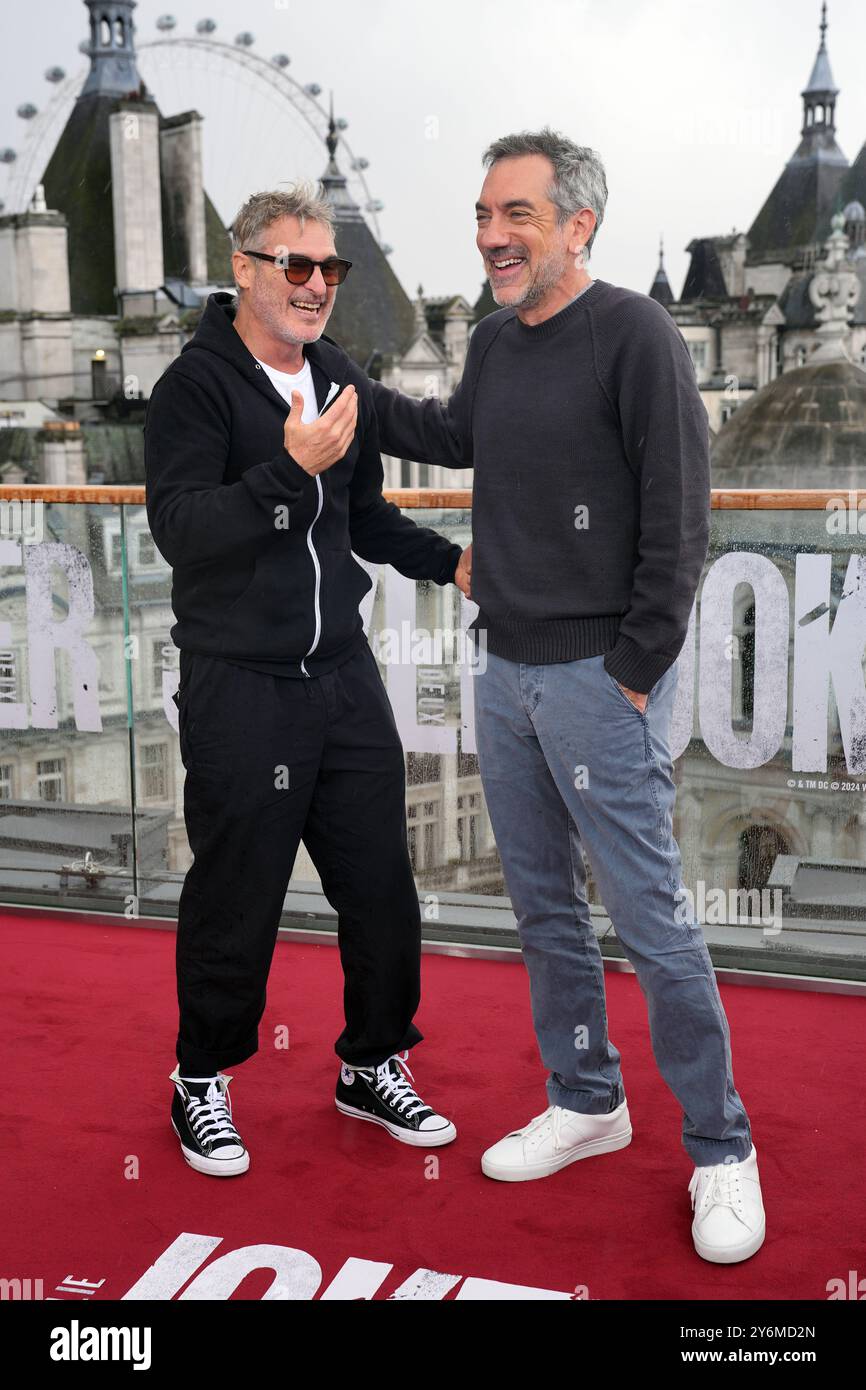 Joaquin Phoenix and Todd Phillips attending a photocall for Joker ...
