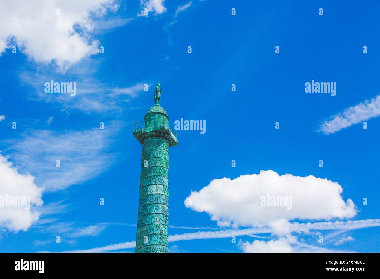 France, Paris, Place Vendome, Vendome column, statue of Napoleon I ...