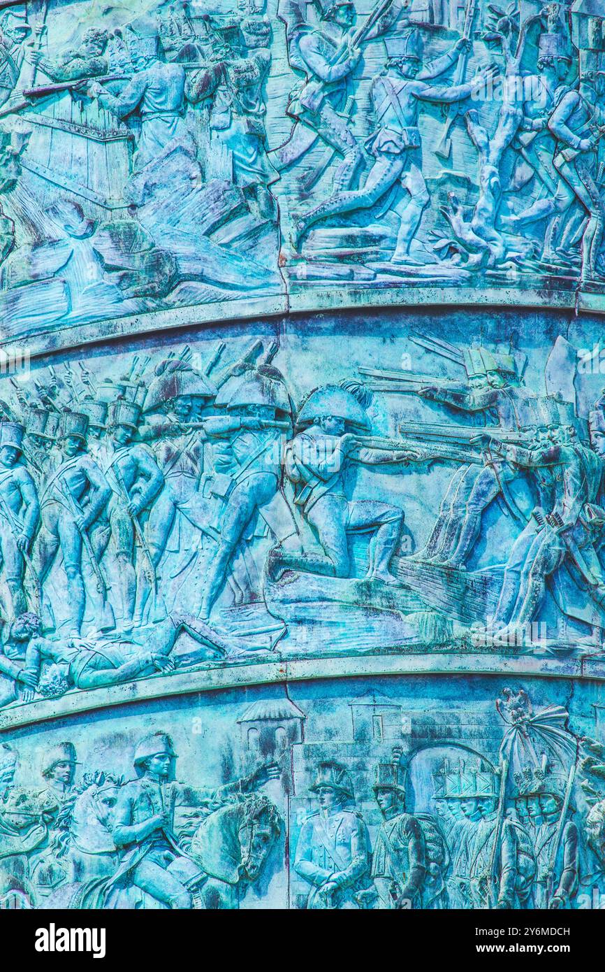 France, Paris, Place Vendome, Vendome column, low relief, column of ...