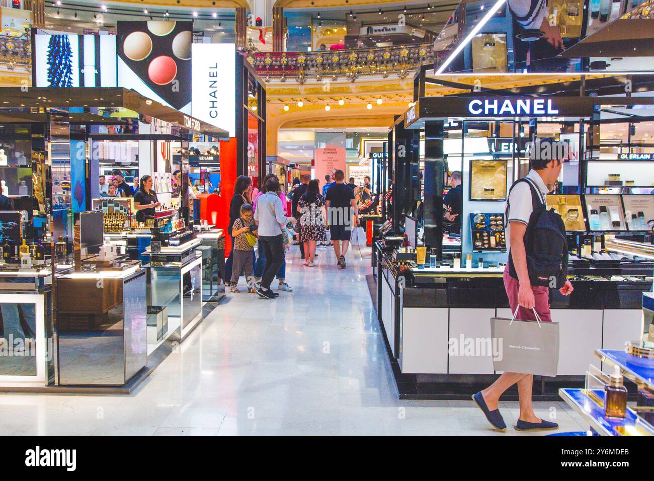 France, Paris, the Galeries Lafayette, boulevard Haussmann,. Perfume ...