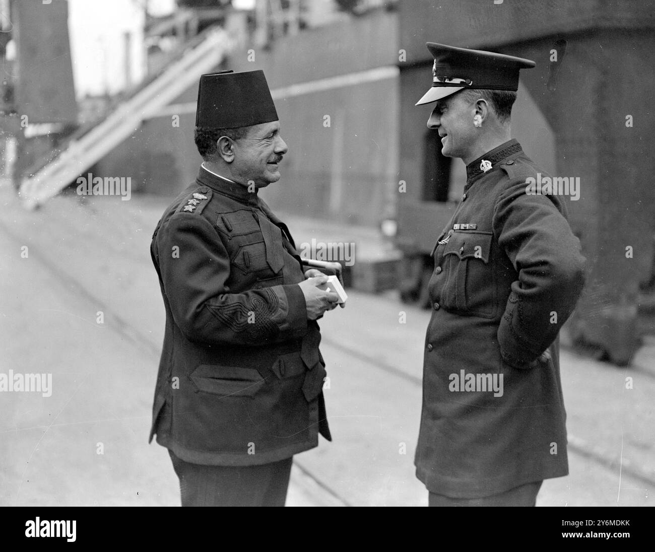 At the Royal Albert Docks. Colonel El Sayed Bey Helmi of the Egyptian ...