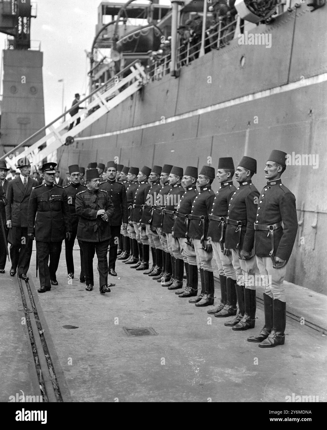 At the Royal Albert Docks. Colonel El Sayed Bey Helmi of the Egyptian ...