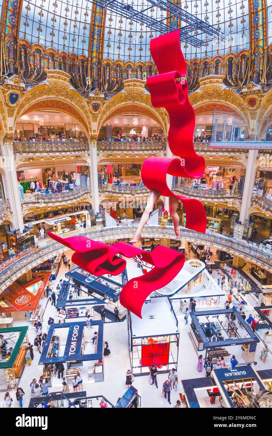 France, Paris, the Galeries Lafayette, boulevard Haussmann,. Perfume ...