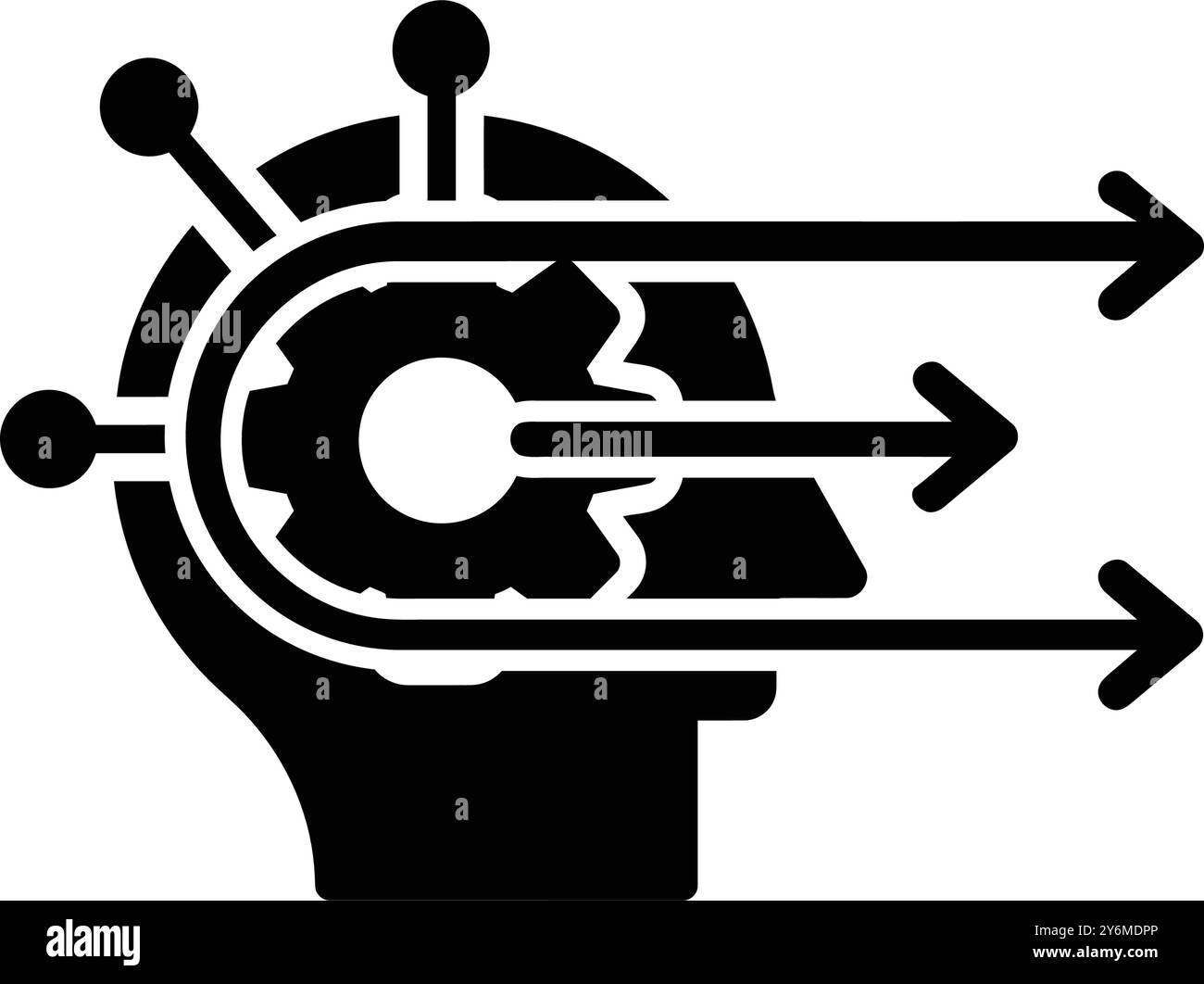 business , creative solution, human brain and settings icon Stock ...