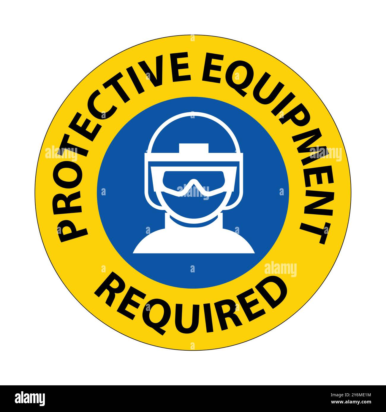 A clear and informative safety sign indicating the requirement for ...