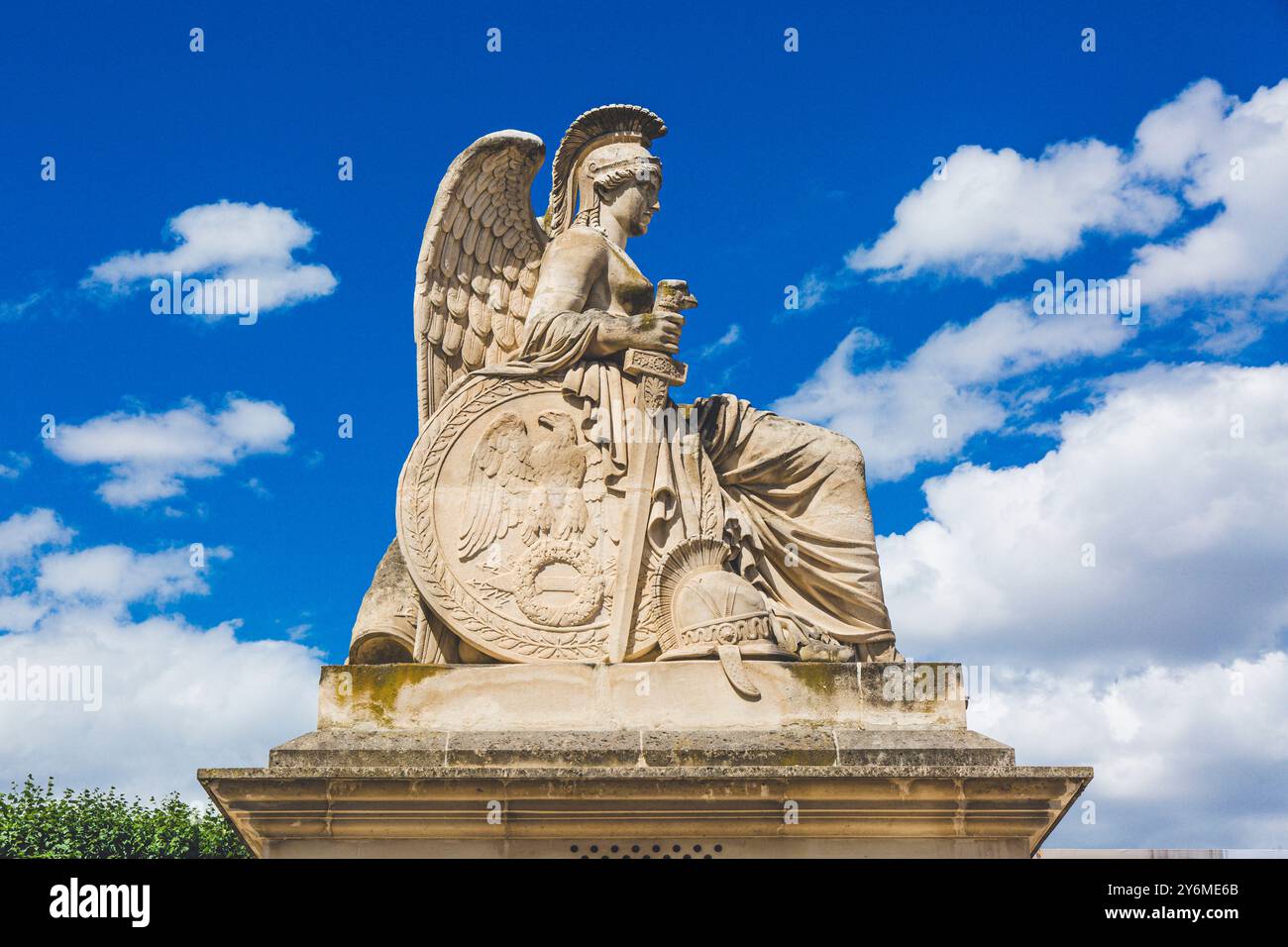 France, Paris, Place du Caroussel, statue of Athena Stock Photo - Alamy