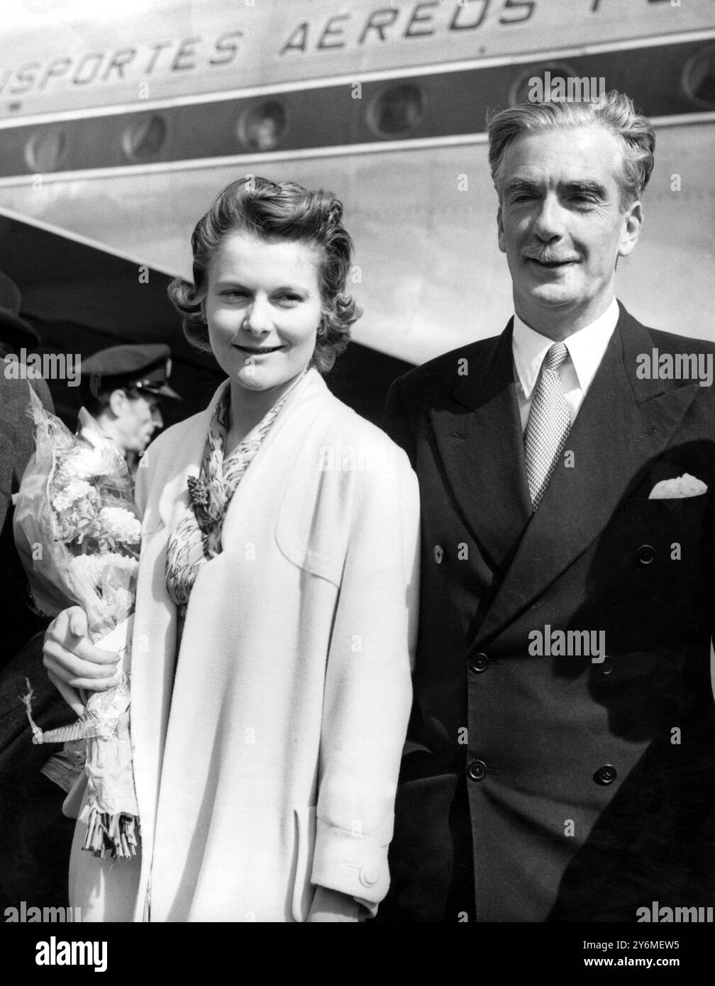 Anthony Eden with Mrs Eden at London Airport on their return from ...