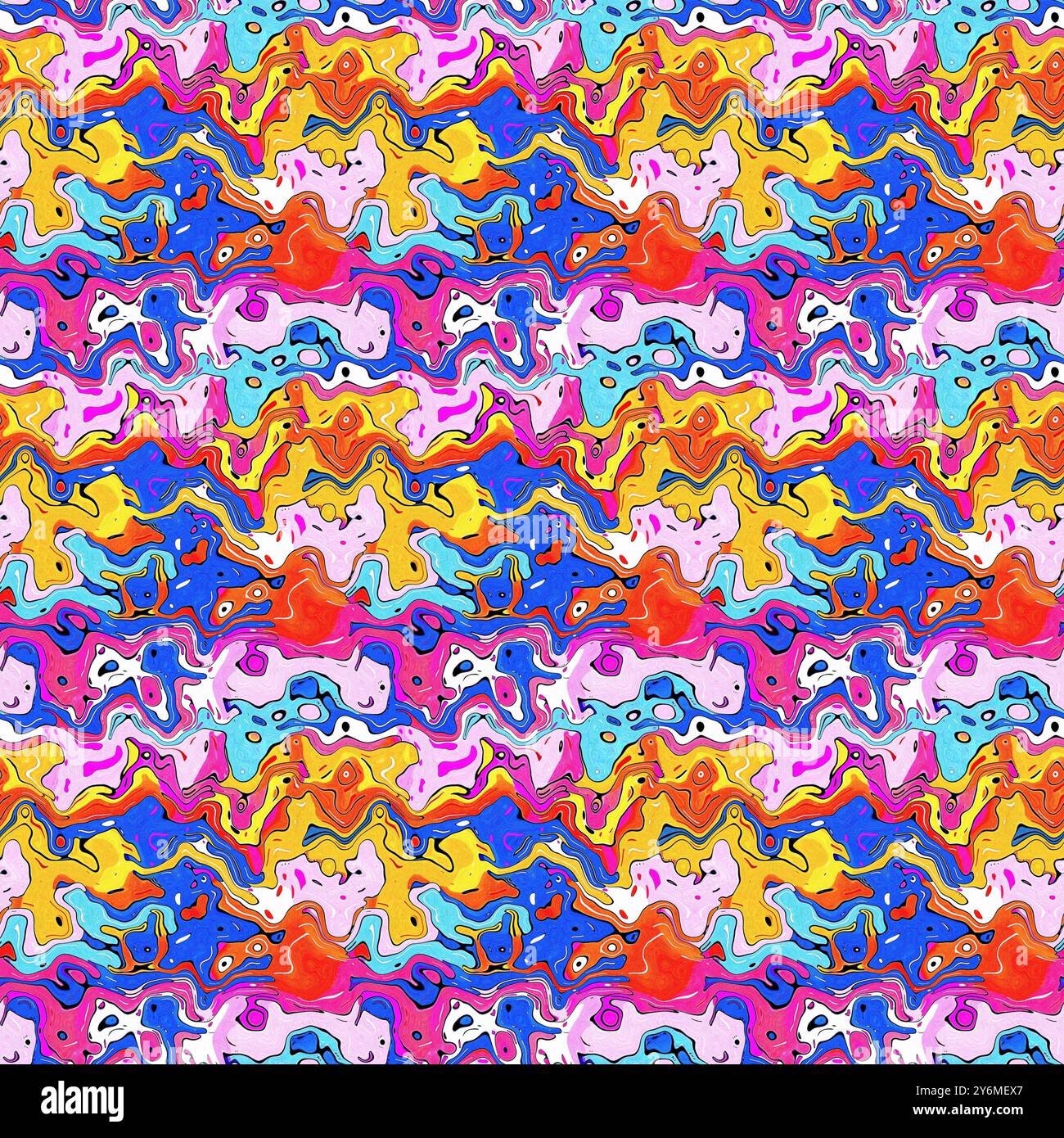 Hippie dripping marble paint effect digital pattern with whimsical ink ...