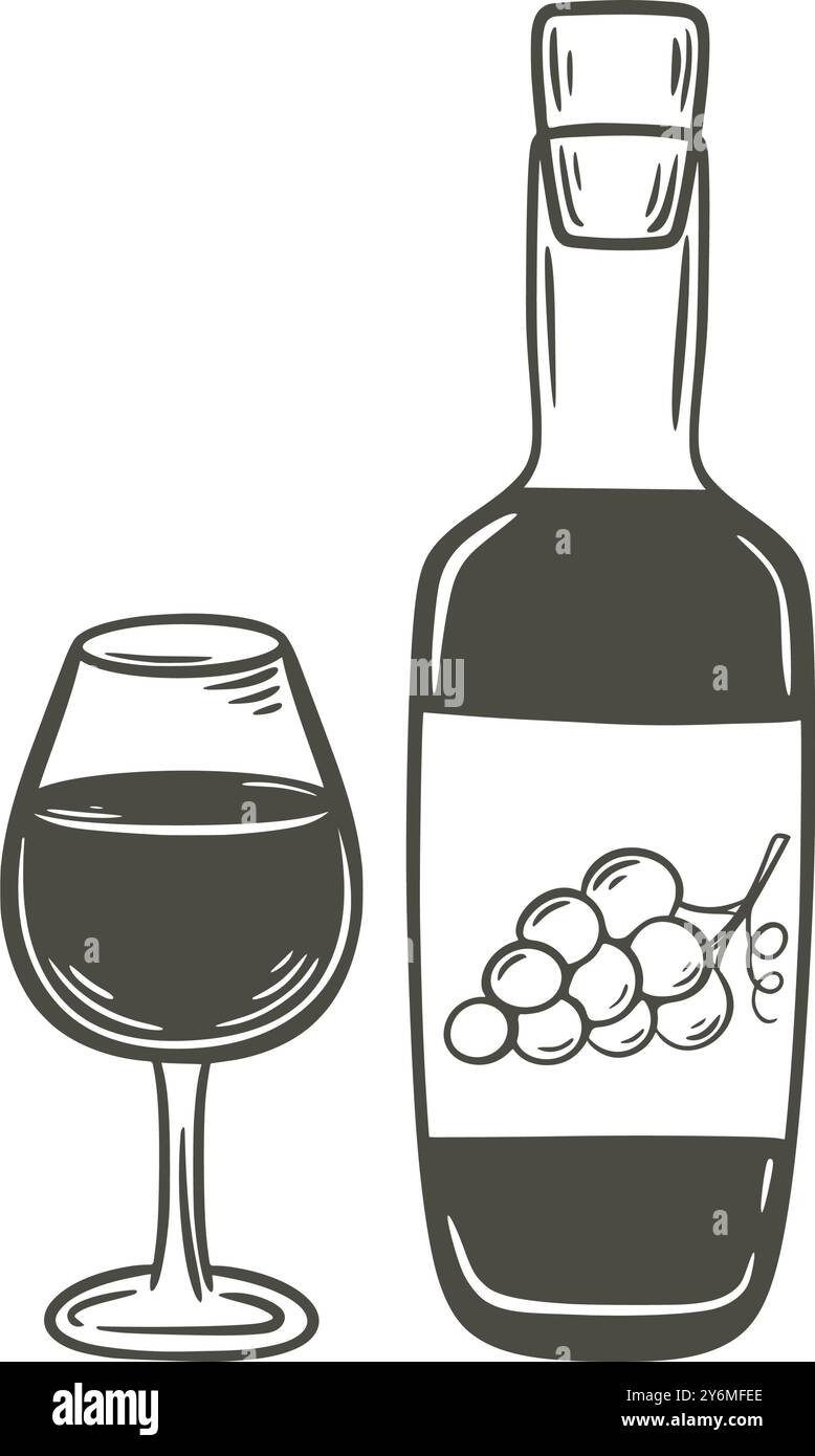 Wine bottle cut out Stock Vector Images - Alamy