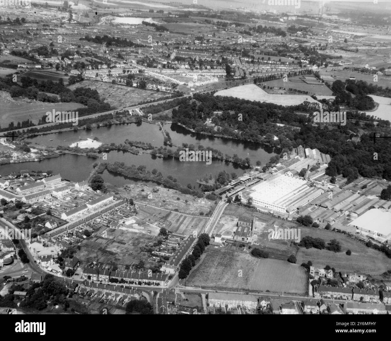Aerial view of Dartford, Kent including the A2. 13 September 1956 Stock ...
