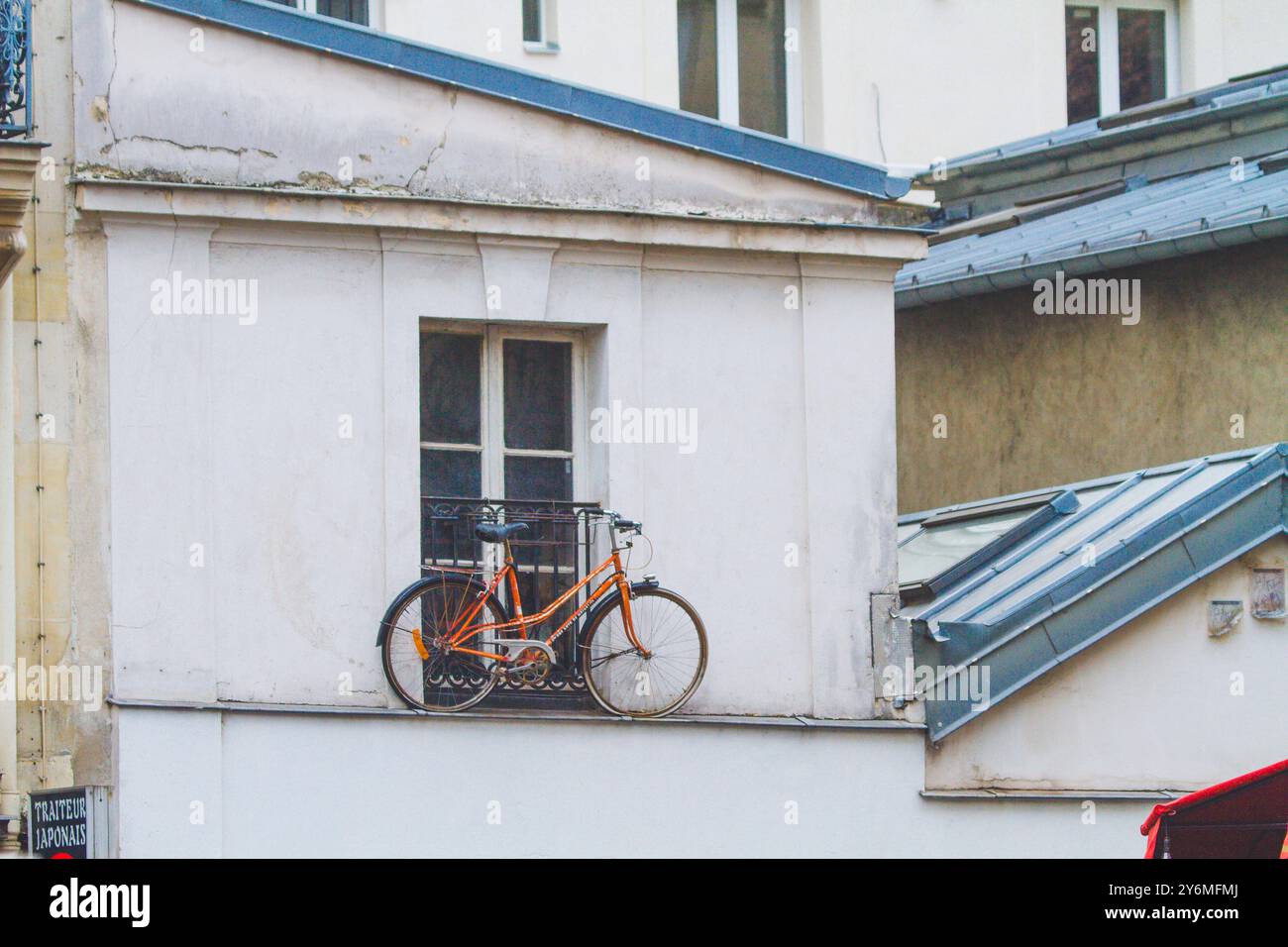 France, Paris, bicycle on a tiny balcony Stock Photo - Alamy
