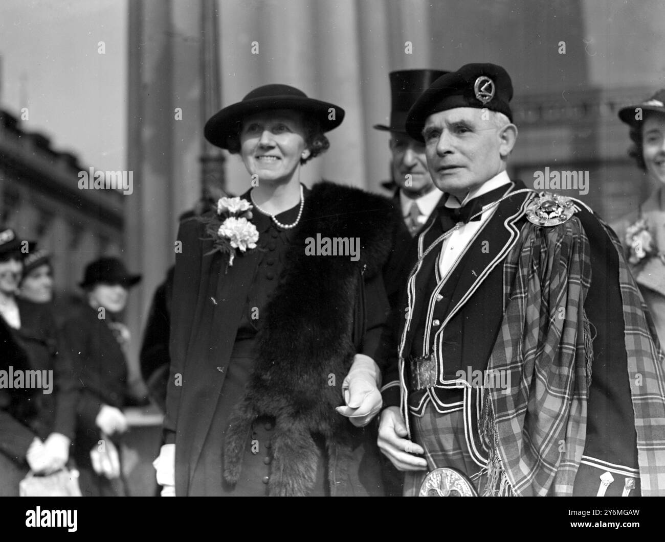 Norman Macramé, Lucile’s famous piper, with wife and small bridesmaids ...
