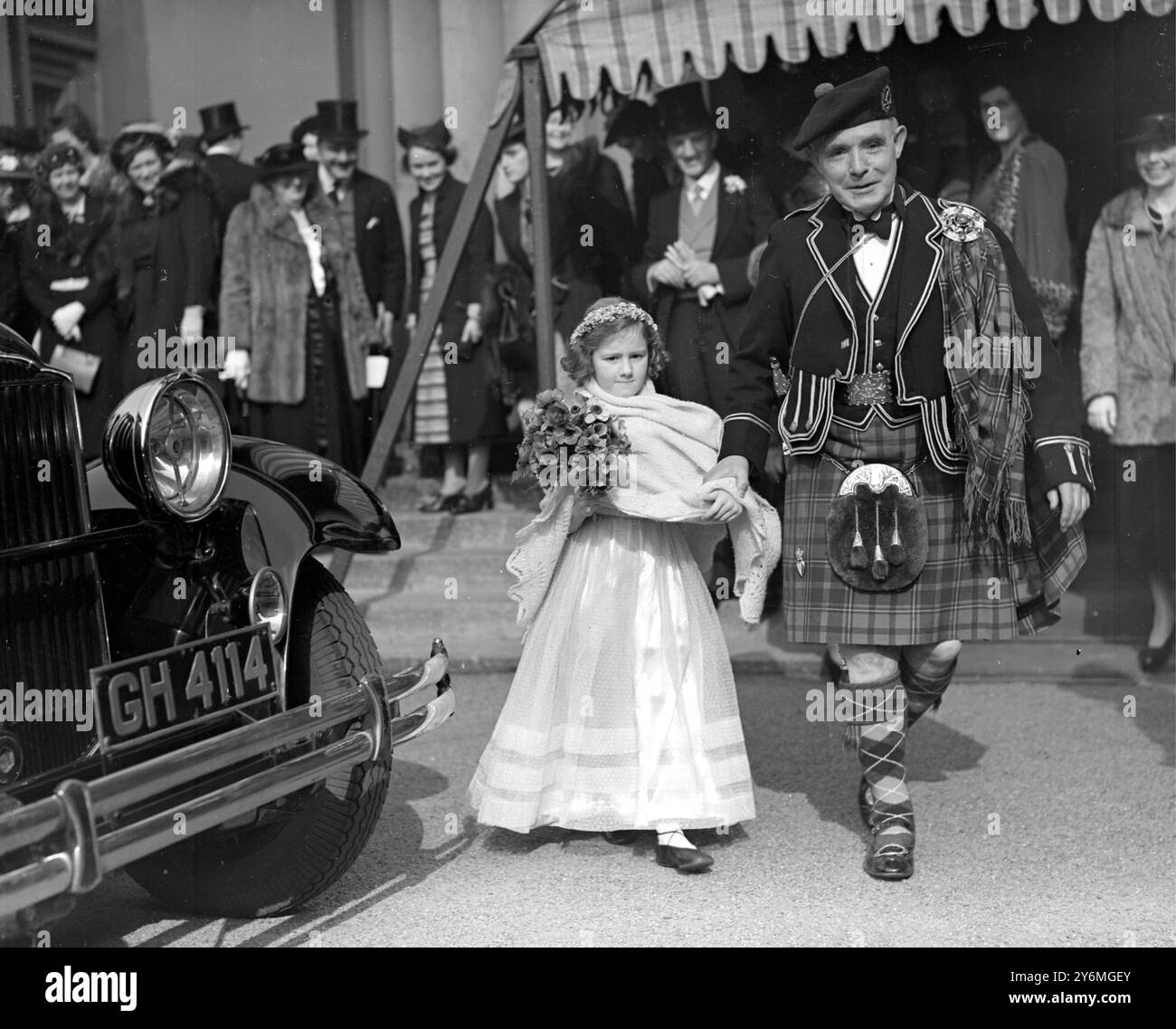 Norman Macramé, Lucile’s famous piper, with wife and small bridesmaids ...