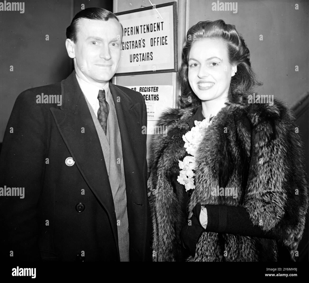 Wedding of Mr. Peter Quennell, poet and writer and Miss Joyce Glur, at ...