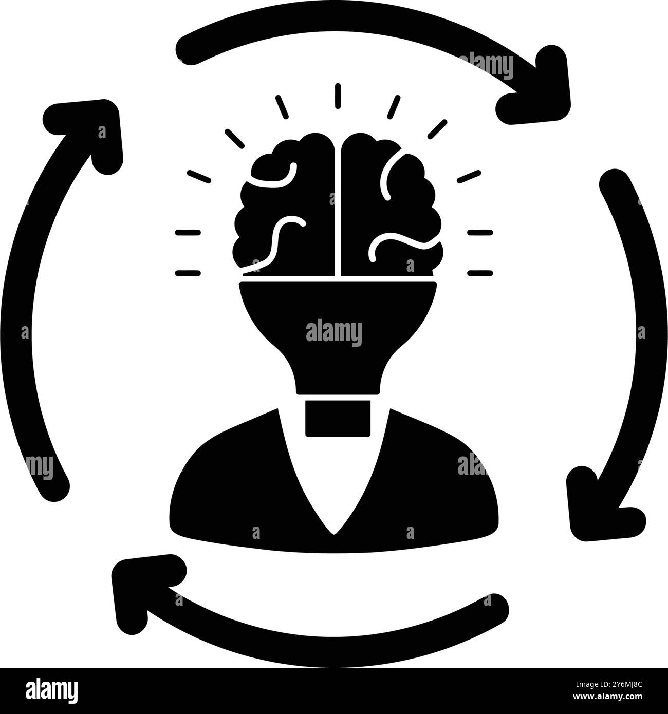 Creative Idea and solutions bulb and human brain icon Stock Vector ...