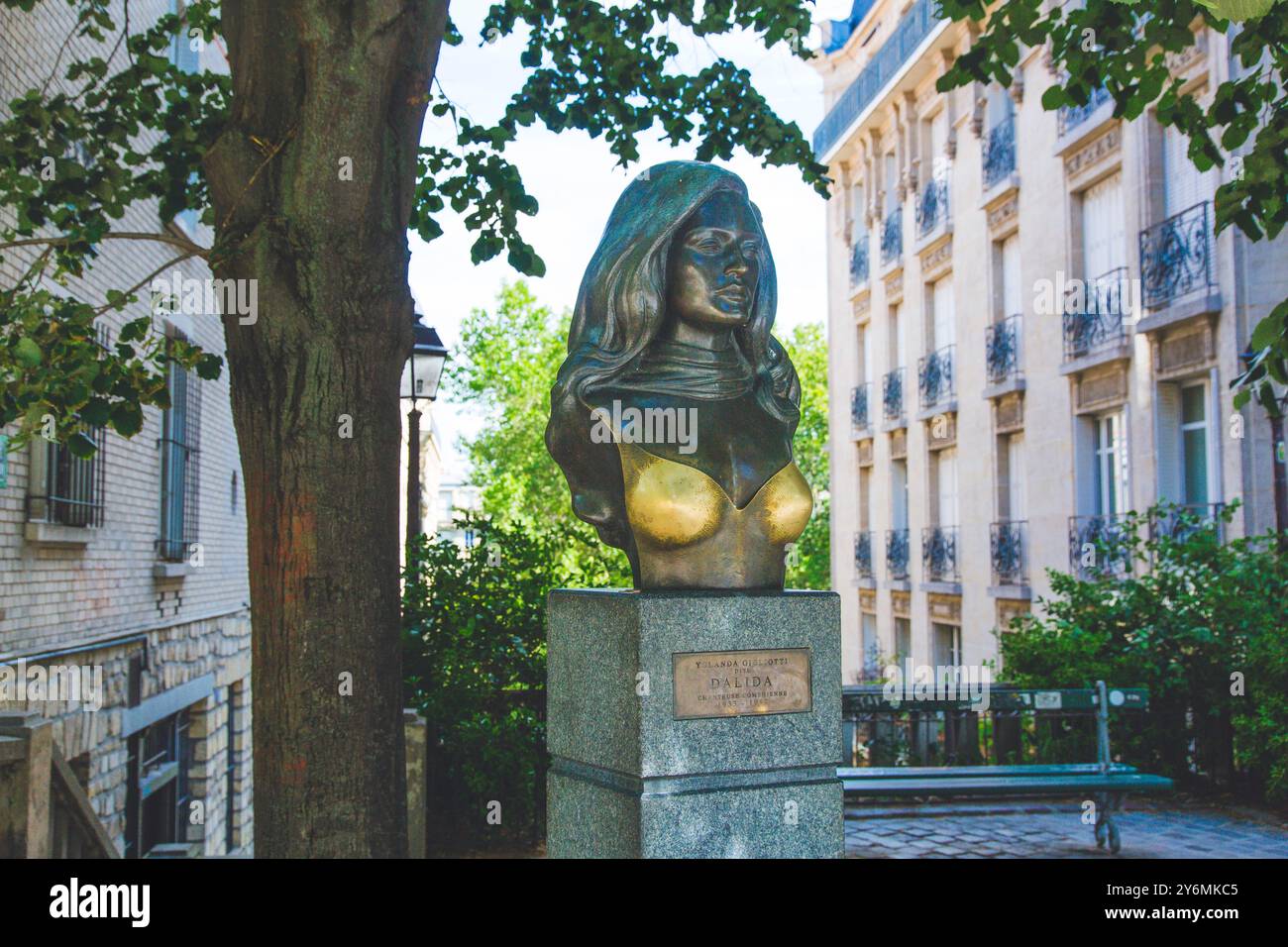 France, ile-de-France, Paris, Montmartre, Place Dalida, the Bust of ...